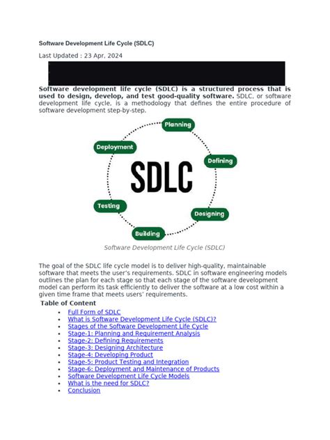 software development life cycle pdf