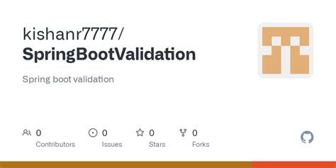 GitHub Kishanr7777 SpringBootValidation Spring Boot Validation