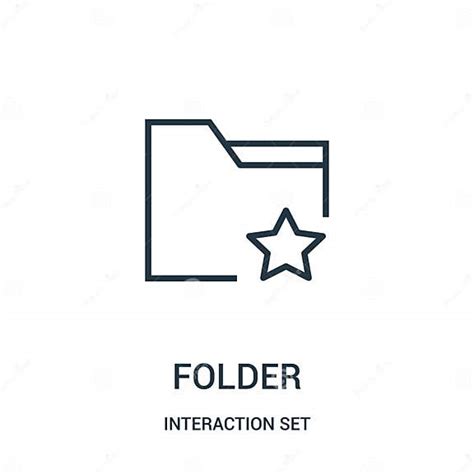 Folder Icon Vector From Interaction Set Collection Thin Line Folder Outline Icon Vector