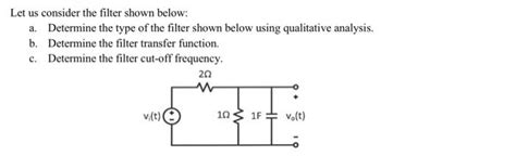 Solved Let Us Consider The Filter Shown Below A Determine Chegg