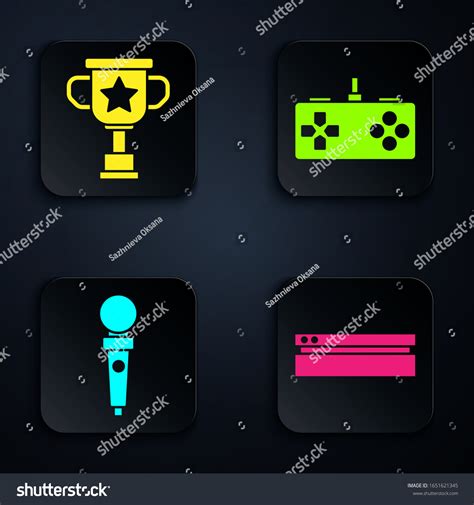 Set Video Game Console Award Cup Stock Vector Royalty Free 1651621345 Shutterstock