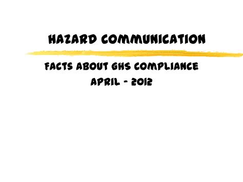 Hazcom Ghs Compliance Guide Ppt