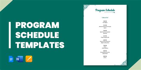 Program Schedule Templates Docs PDF