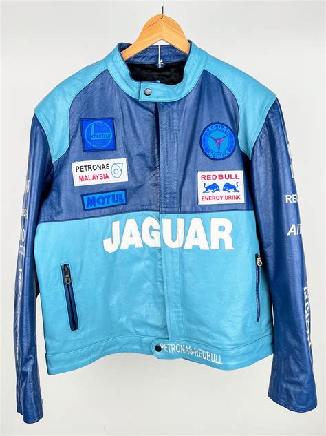 Genuine Leather × Leather Jacket × Racing 🔥 Jaguar Rare Racing Leather