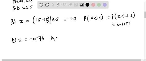 Given The Normally Distributed Variable X With Mean 18 And Standard