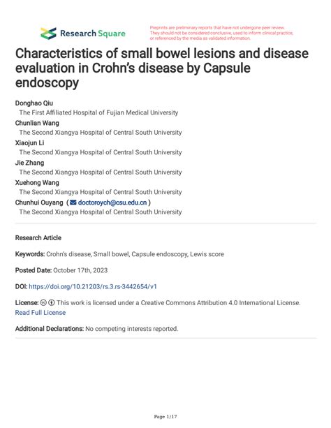 Pdf Characteristics Of Small Bowel Lesions And Disease Evaluation In Crohns Disease By