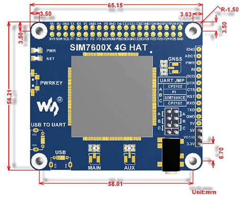 Global Version Lte Cat4 4g 3g 2g Gsm Gprs Gnss Hat For Raspberry Pi
