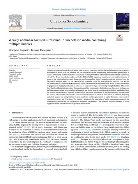 pdf weakly nonlinear focused ultrasound in viscoelastic media