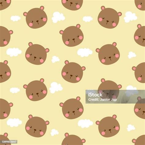 귀여운 갈색 곰 만화 캐릭터 원활한 패턴 0명에 대한 스톡 벡터 아트 및 기타 이미지 0명 갈색 곰 Istock
