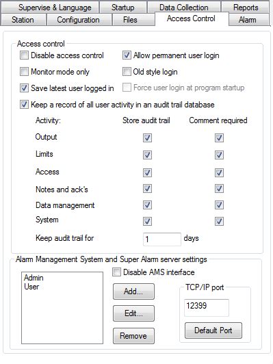 access control tab