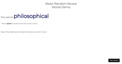 React Random Reveal Examples Codesandbox
