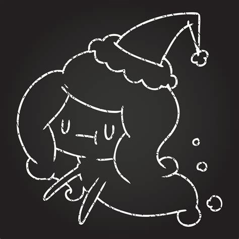 Christmas Ghost Chalk Drawing 13112097 Vector Art At Vecteezy
