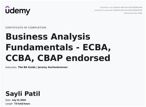Sayli Patil On Linkedin Udemy Businessanalysisfundamentals Ecba Ccba Cbap Tcs