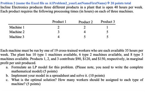 Solved Problem 2 Name The Excel File As Chegg Com