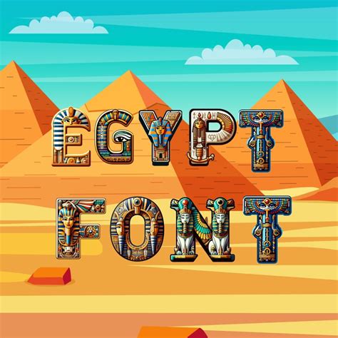 Egypt Font Alphabet With Egypt Design Egypt Letters As Png Etsy