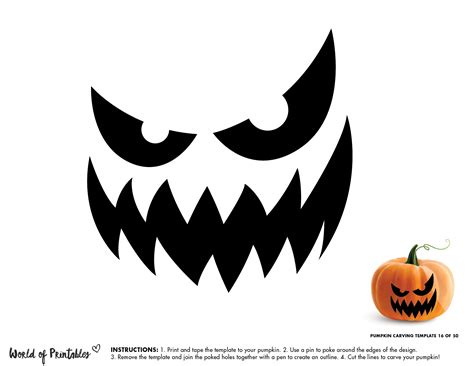 Scary Pumpkin Carving Ideas Printable Free Free Printable