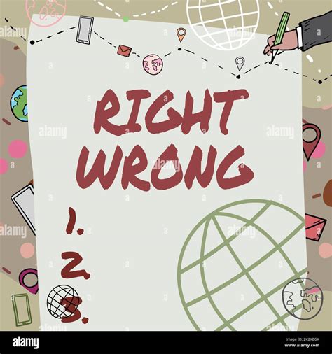 Writing Displaying Text Right Wrong Internet Concept Choose Between Two Decisions Correct And
