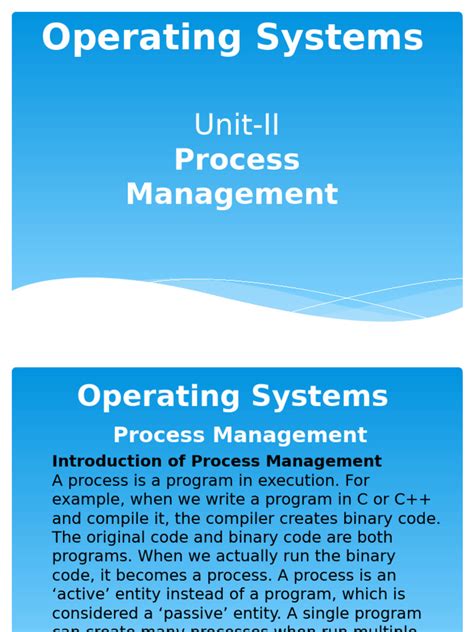 Process Management In Operating Systems Pdf Thread Computing