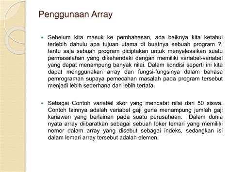 slide array pemrograman dasar part 1 pptx