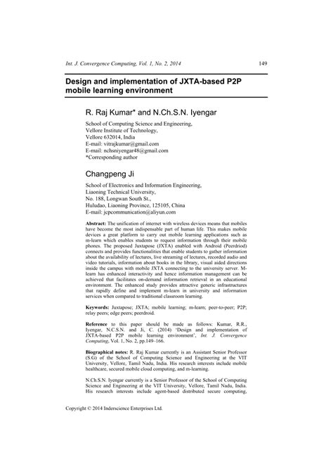 Pdf Design And Implementation Of Jxta Based P2p Mobile Learning Environment