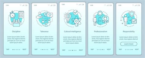 Premium Vector Hr Soft Skills Onboarding Mobile App Page Screen