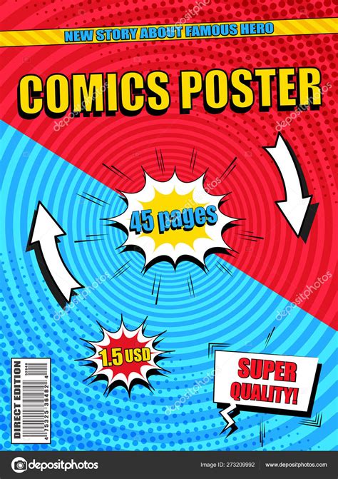 밝은 만화 포스터 템플릿 스톡 벡터 © 273209992