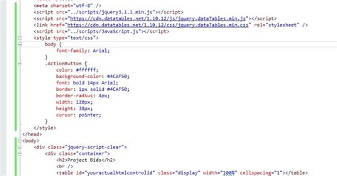 Bind Jquery Datatable Dynamically With A Button In The Grid