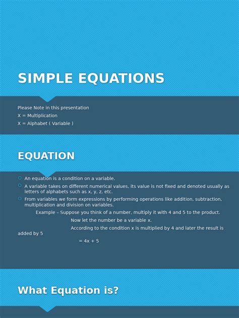 Simple Equation Pdf Equations Multiplication