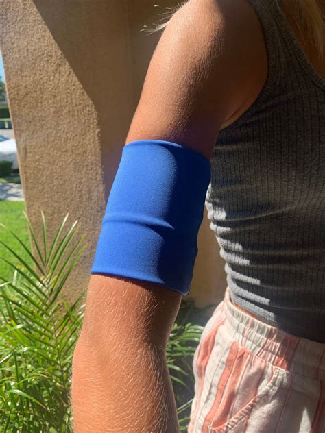 ocean blue neoprene sensor arm band cover dexcom omnipod libre etsy