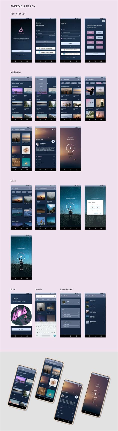 Soothe Meditation Sleep App UI UX Design On Behance