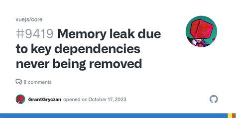 Memory Leak Due To Key Dependencies Never Being Removed Issue Vuejs Core GitHub