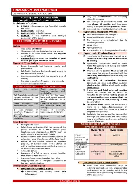 Finals Reviewer Ncm 109 Maternal Pdf