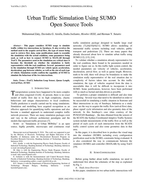 PDF Urban Traffic Simulation Using SUMO Open Source Tools