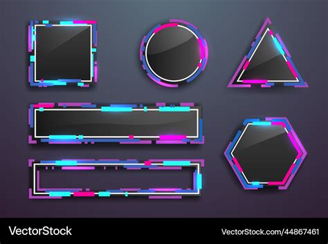 Simple Neon Color Frames With Shadow Royalty Free Vector