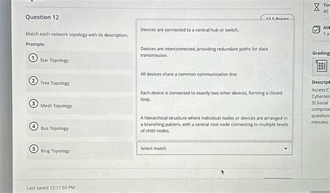 Question Match Each Network Topology With StudyX