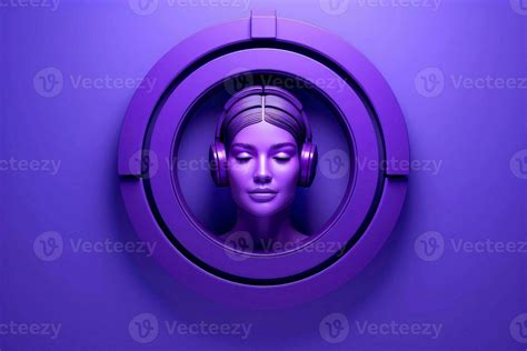 AI Generated D Minimal Scene Mockup Abstract Human Character Enjoy Music Concept Generative