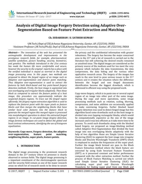 Analysis Of Digital Image Forgery Detection Using Adaptive Over