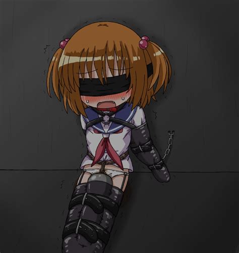 Rule 34 Armbinder Arms Behind Back Blindfold Blush Bondage Bondage Collar Crotch Rope Forced