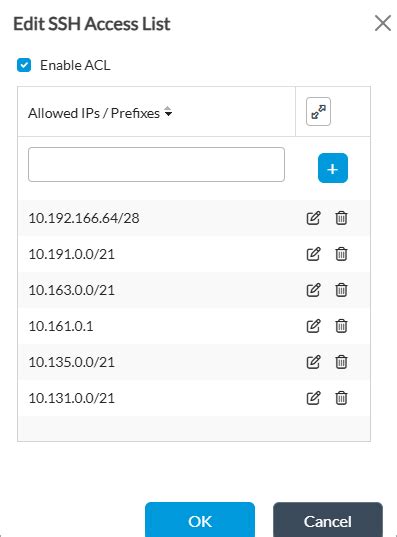Configure Ssh Access List Versa Networks