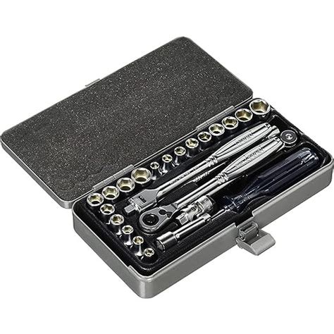 【楽天市場】トネ Tone ソケットレンチセット S2187c 差込角635mm14 シルバー ミリandインチ 内容25点 Diy