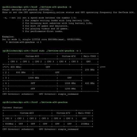 devterm a 06 core cpu frequency scaling devterm clockworkpi