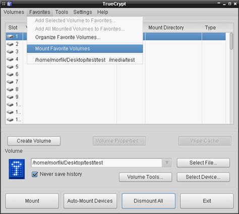 how to mount an encrypted truecrypt partition always in the same point