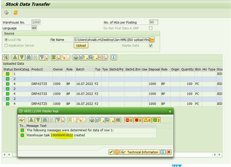 ewm initial stock upload of multi level handlin sap community