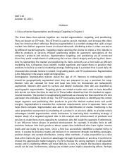 MKT310 Midterm Take Home Exam Docx MKT 310 October 13 2021 Midterm 1 Discuss Market