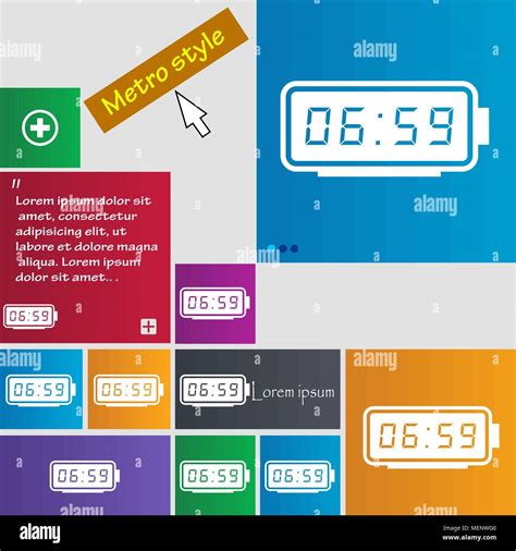Alarm Clock Icon Sign Buttons Modern Interface Website Buttons With Cursor Pointer Vector