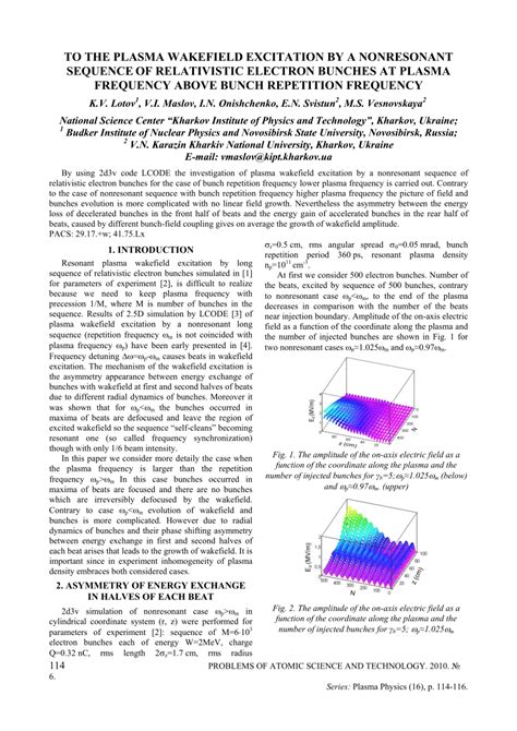 Pdf To The Plasma Wakefield Excitation By A Nonresonant Sequence Of
