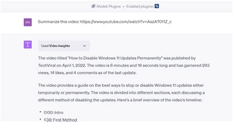 how to summarize and chat with youtube videos using chatgpt