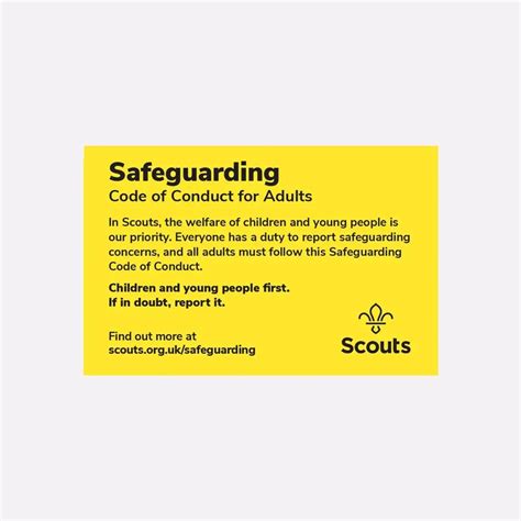 Scouts Yellow Card Safeguarding Code Of Conduct For Adults