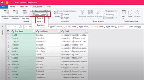 add row index in power query add index column exceltutorial