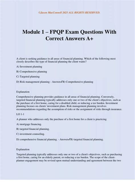 Module FPQP Exam Questions With Correct Answers A FPQP Stuvia US